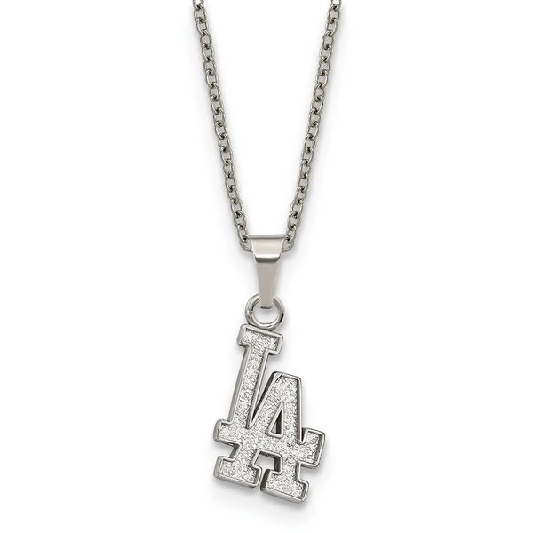 Stainless Steel MLB LogoArt Los Angeles Dodgers Pendant Neck | Crews ...