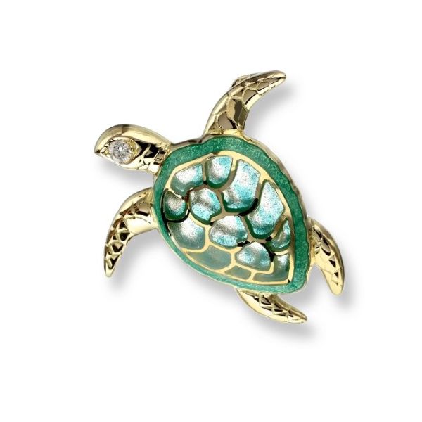 Green Enameled Turtle Pendant 001-416-00753 - Nautical | Blue Marlin ...