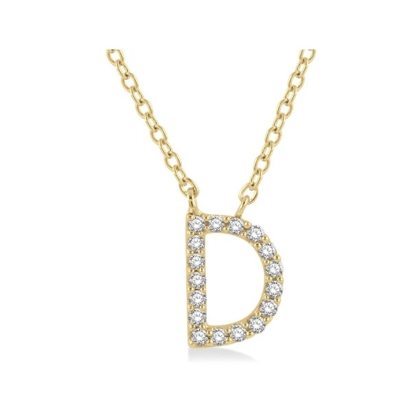 10K Yellow Gold Diamond Initial "D" Necklace 001-165-00756 | Corinth ...