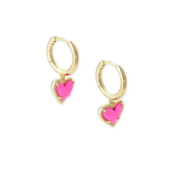 Ari heart gold huggie earrings store