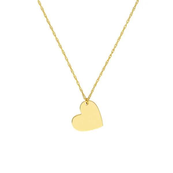 Flat Tilted Heart Necklace 001-446-00428 14KY Royal Oak | Miner's Den ...