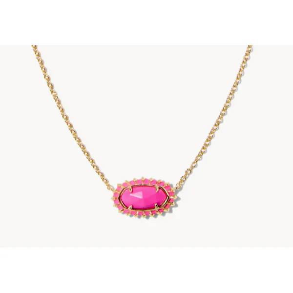 Kendra Scott Elisa Gold Pendant Necklace Neon Pink