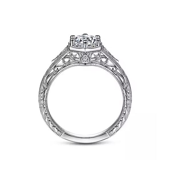 Gabriel & Co. Vintage Inspired 14K White Gold Round Diamond | Saxons ...