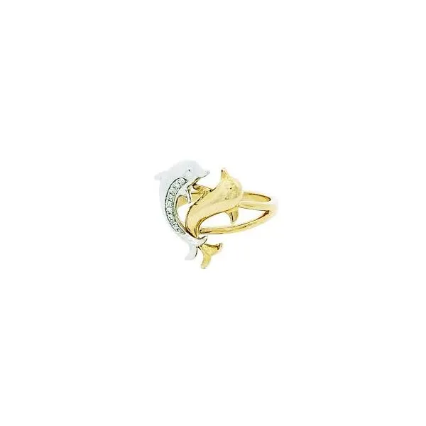 Two Tone Dancing Dolphin Ring 001-130-04287 Panama City | Maharaja's ...