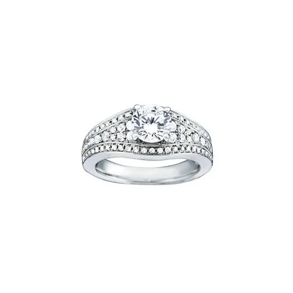 Four Row Diamond Engagement Ring 001-140-00004 | The Ring Austin ...