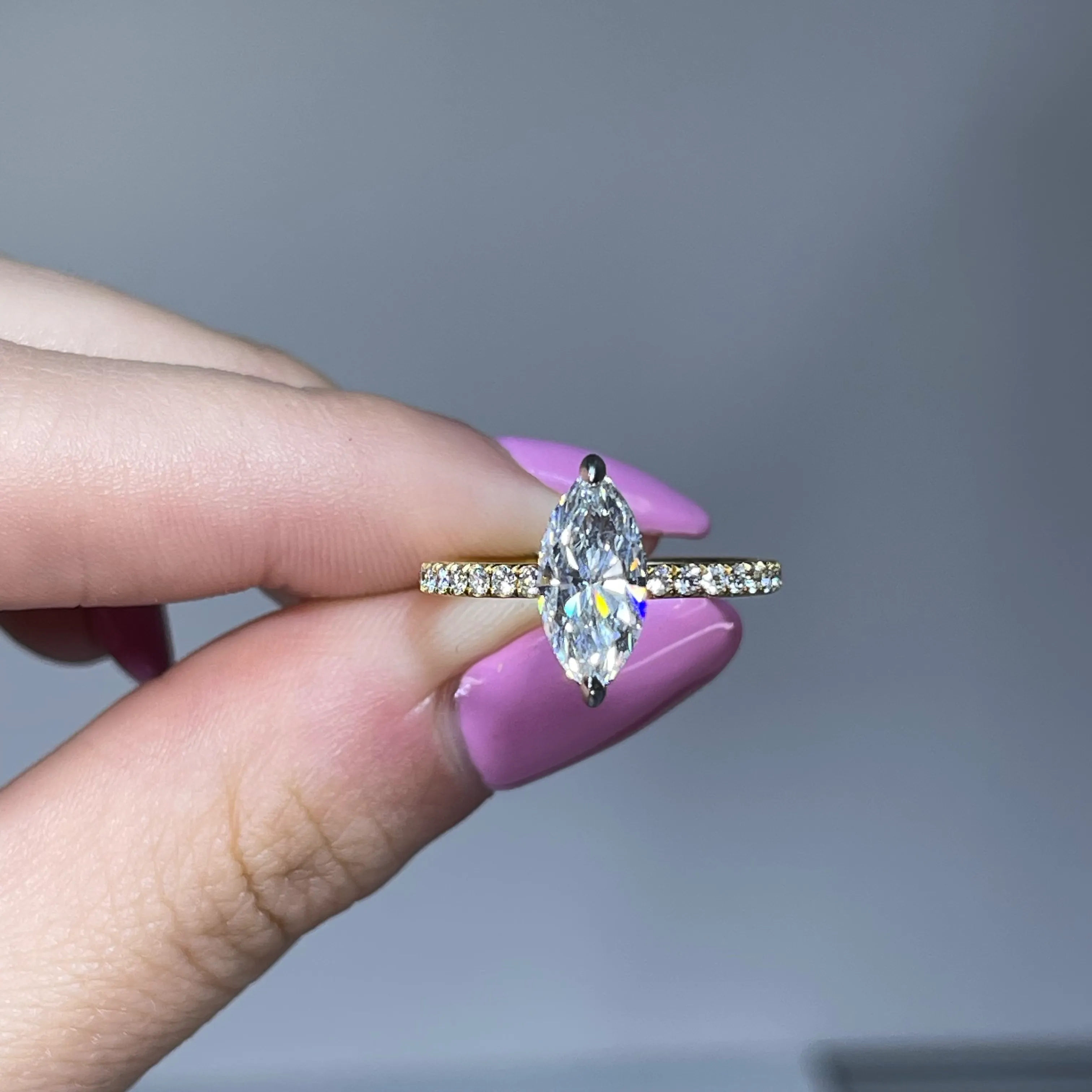 1.45ct H SI2 Marquise Harlow DENGR01546-MARQ TT New York | Forever Diamonds | New York, NY