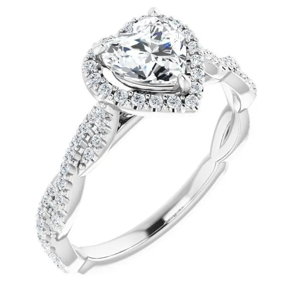 Round Diamond Cathedral Infinity Engagement Ring With
