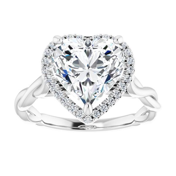 Round Diamond Cathedral Infinity Engagement Ring With
